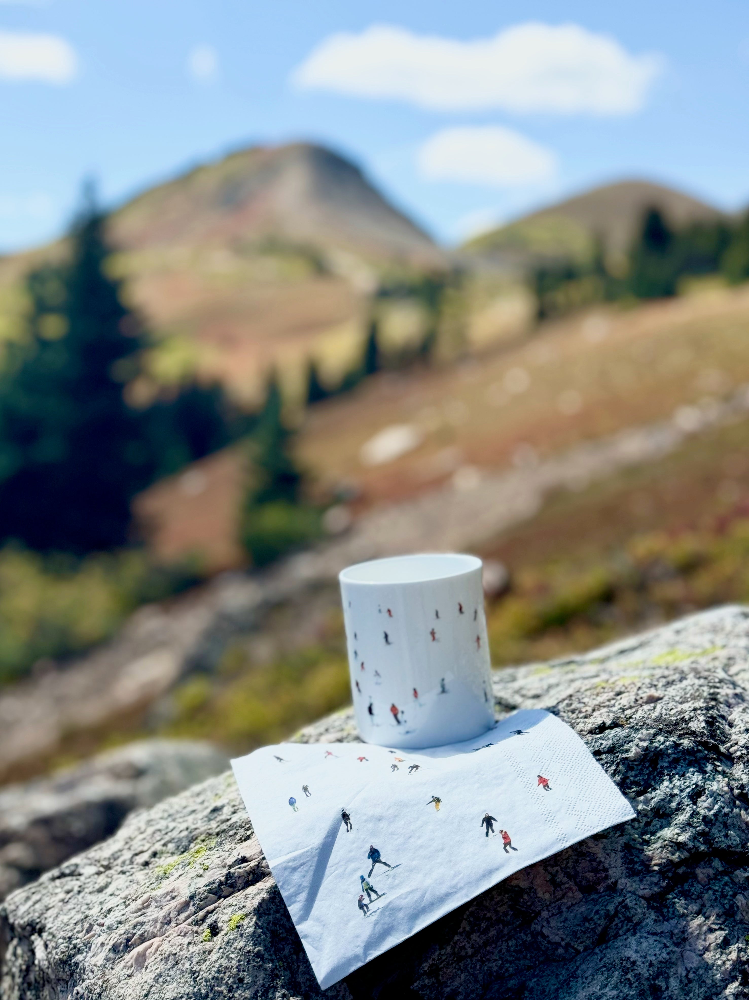 Skiers Lunch Size Paper Napkin – DEDE JOHNSTON DESIGN